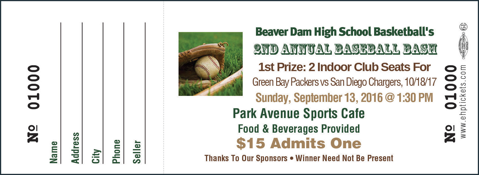 Sports Raffle Tickets