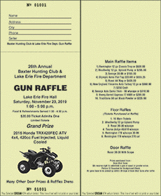 Jumbo Size Tickets - Black Ink, can be used for Gun Tickets