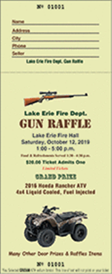 Jumbo sized raffle tickets modified with your text, logo, or own design.